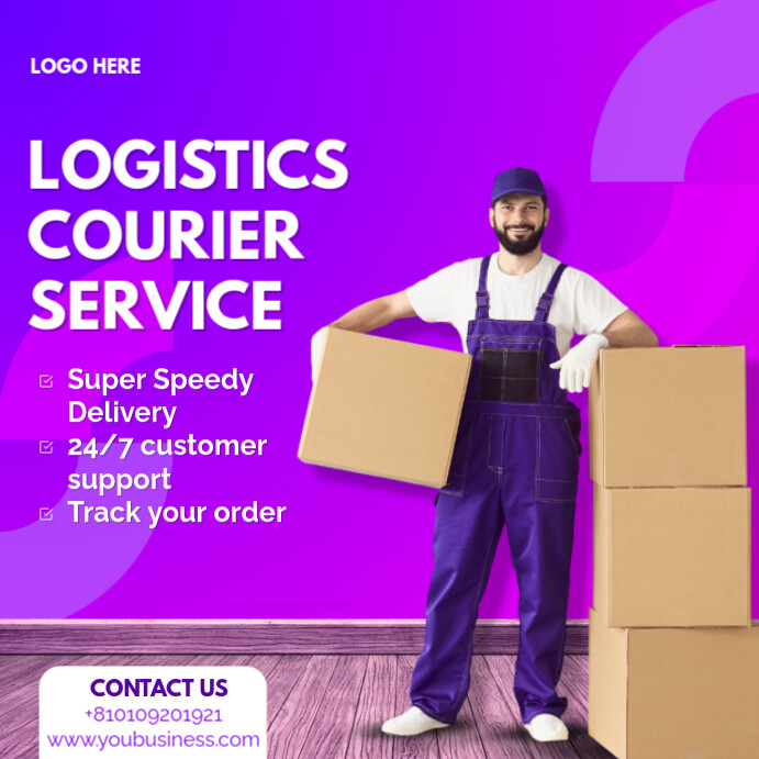 Copy of Purple Futuristic Logistics Service Instagram Post | PosterMyWall