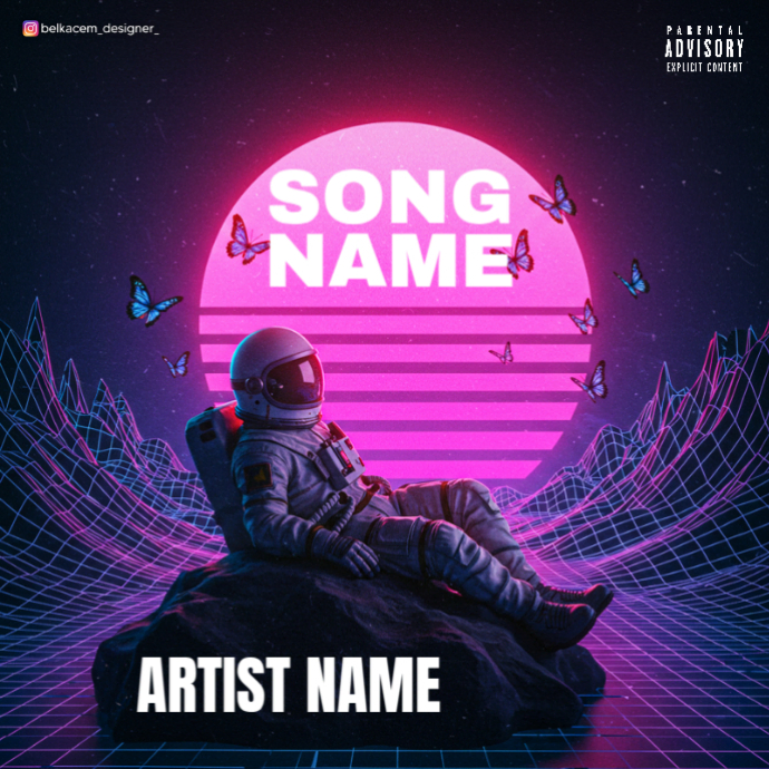 Purple Futuristic Lost In Space Album Cover Template | PosterMyWall