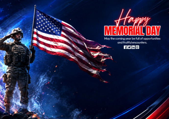 Purple Memorial Day Post Cards Template | PosterMyWall