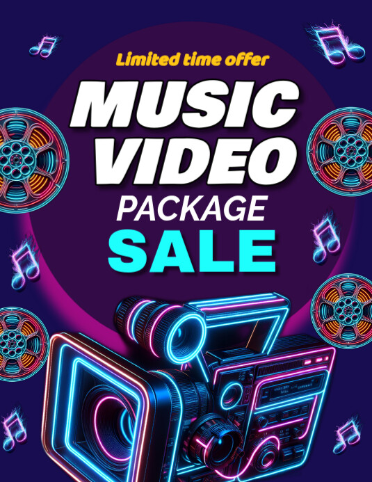 Copy of Purple Futuristic Music Video Sale Flyer (us | PosterMyWall