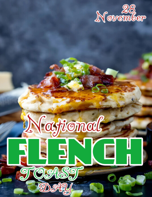Plantilla de Purple Futuristic National Flench Toast Day Flyer (us ...