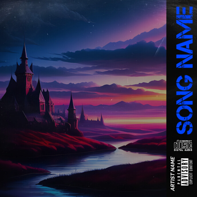 Modèle Purple Futuristic Neon Album Cover | PosterMyWall