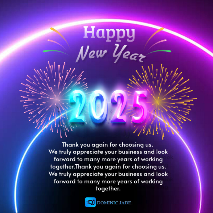 Purple Futuristic Neon New Year Celebration Insta Instagram Post ...