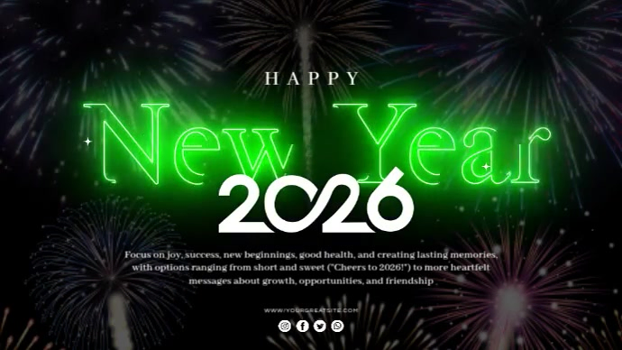 Purple Futuristic New Year 2026 Digital Display (16:9) Template ...