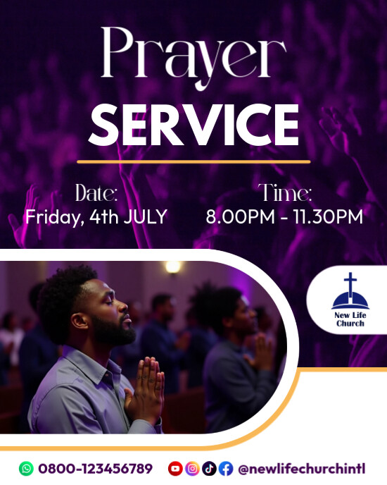 Copy of Purple Futuristic Prayer Service Week Service Midweek ...