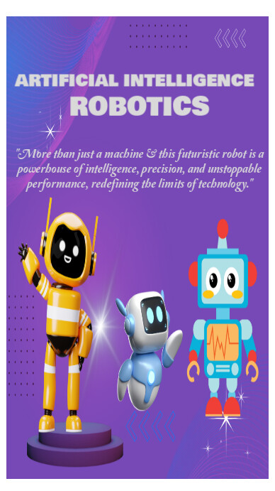 Purple Futuristic Robot Instagram Story Template | PosterMyWall