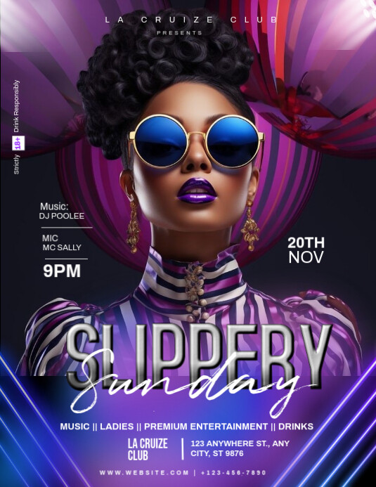 Copy of Purple Futuristic Slippery Sunday Flyer (us Letter) | PosterMyWall