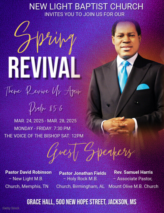 Copy of Purple Futuristic Spring Revival Flyer (us Letter) | PosterMyWall