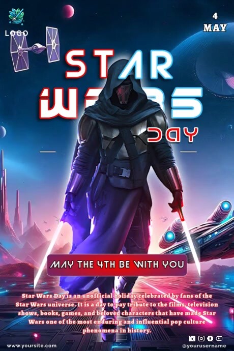 Purple Futuristic Star Wars Day Poster Modelo | PosterMyWall