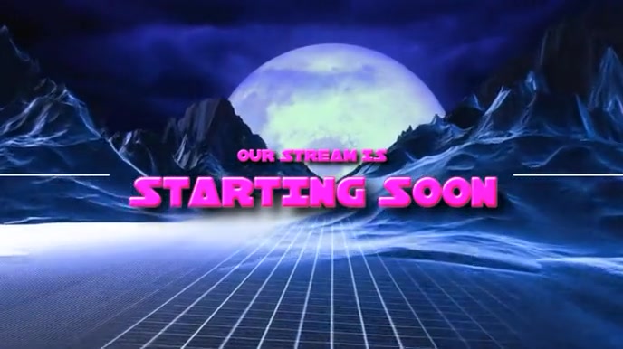 Purple Futuristic Stream Starting Soon Digital Display (16:9) Template ...
