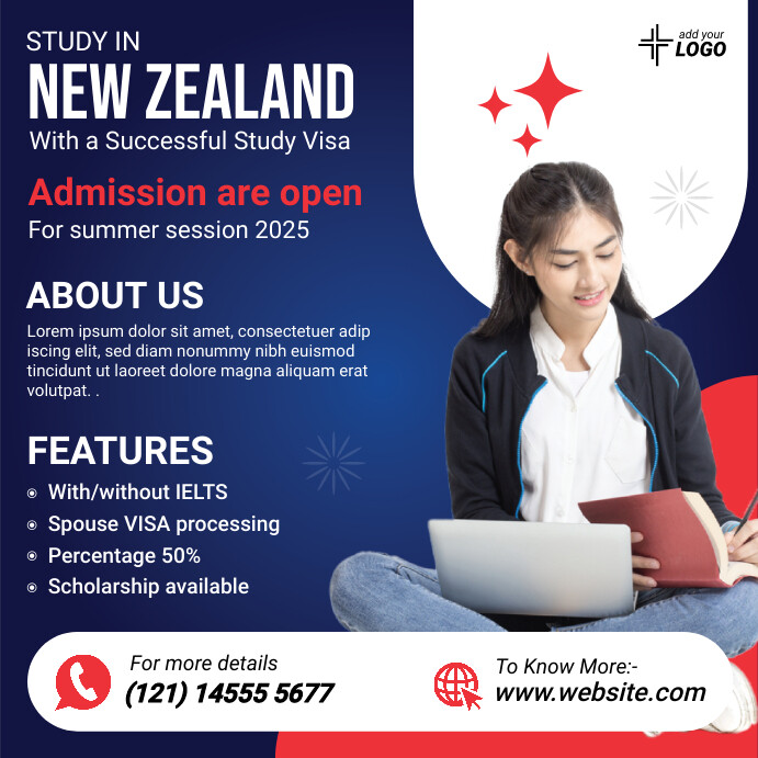 Copy of Purple Futuristic Study In New Zealand Admiss | PosterMyWall