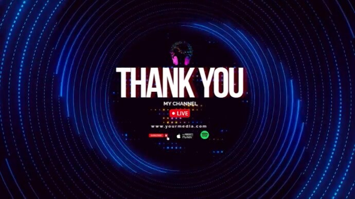 Purple Futuristic Thank You Digital Display (16:9) Template | PosterMyWall