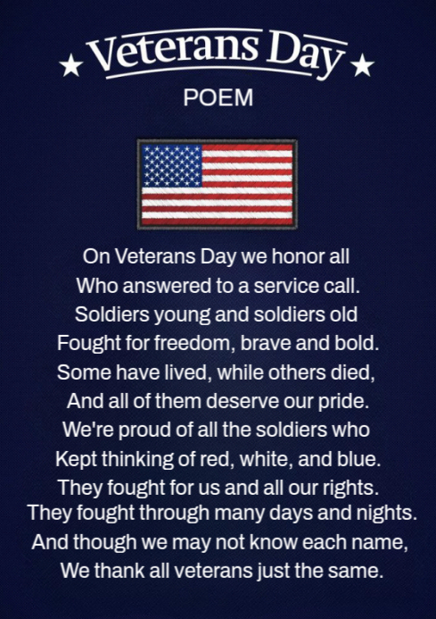 Purple Futuristic Veterans Day Poem A4 Template | PosterMyWall