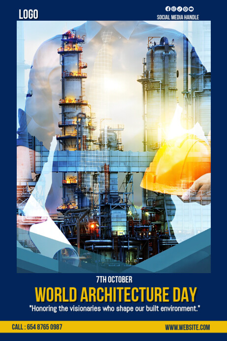 Purple Futuristic World Architecture Day Poster Template | PosterMyWall