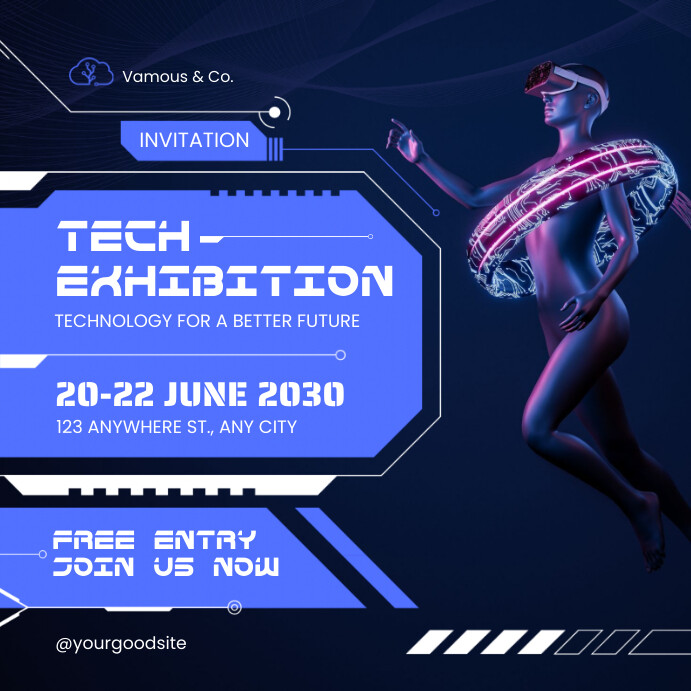 Copy of Purple Futuristik Blue Futuristic Tech Exhibi | PosterMyWall