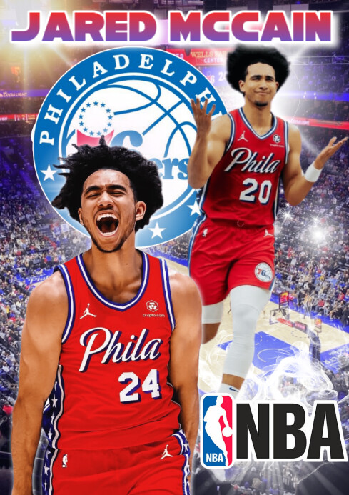 Purple Futuristik Jared Mccain Philadelphia 76ers Basketball Nba A4 ...