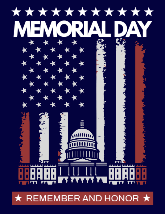 Purple Geometric Memorial Day Flyer Template | PosterMyWall