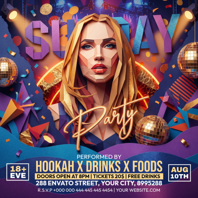Nightclub Party Instagram Ad Template | PosterMyWall