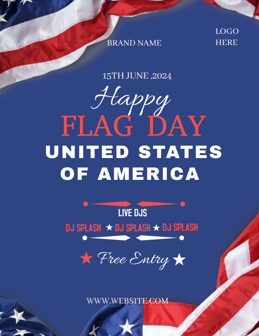 Plantilla de Purple Geometric Red Maximalist Flag Day Fly | PosterMyWall