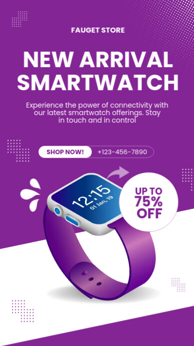 Copy of Purple Geometris Smartwatch Sale Instagram Story | PosterMyWall