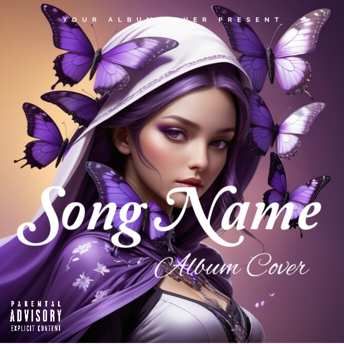 Purple Girl Album Cover Album Cover Template | PosterMyWall