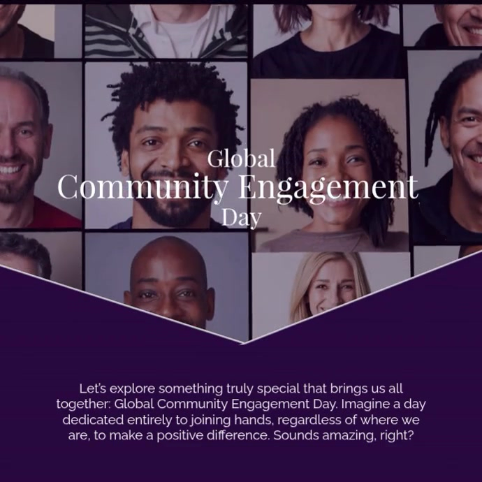 Purple Global Community Engagement Day Instagram Post Video Template ...