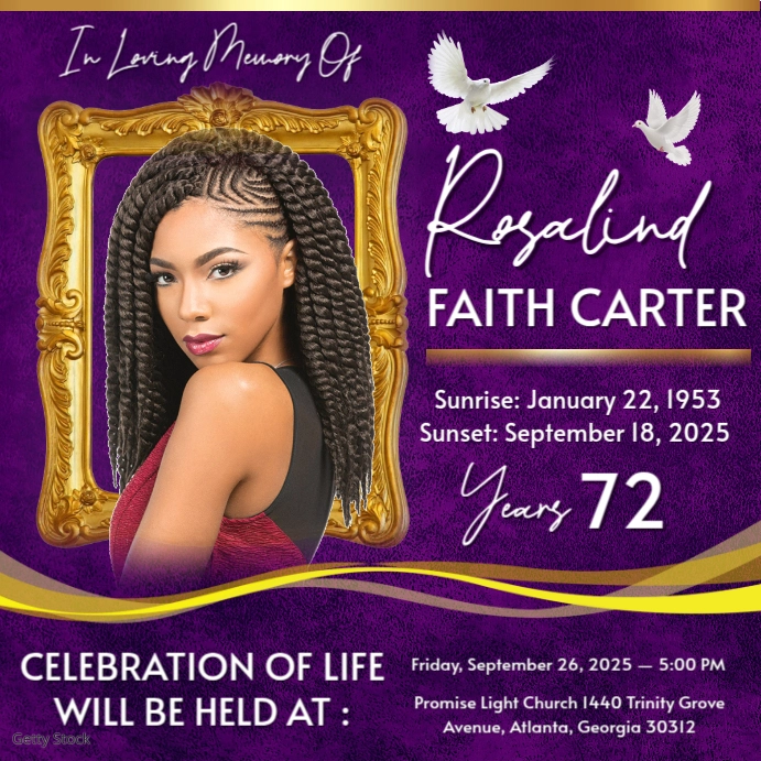 purple golden Funeral Flyer Memorial Flyer Template | PosterMyWall