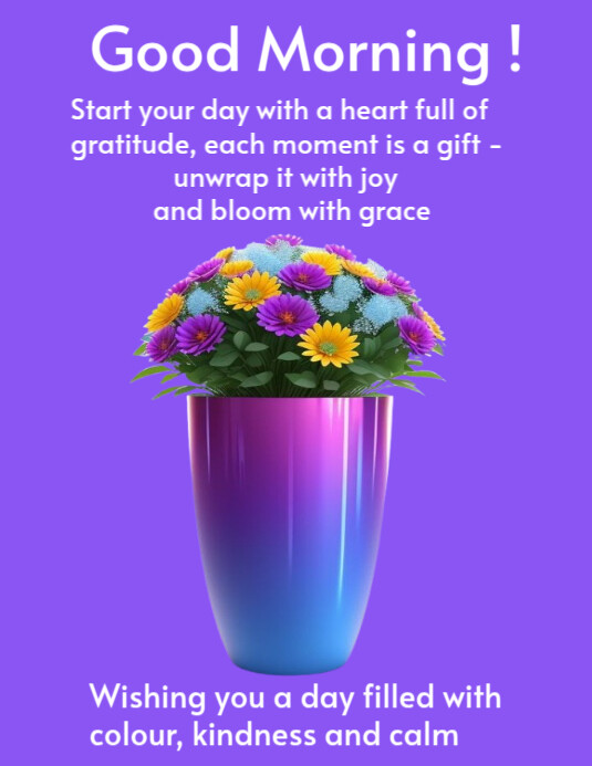 Copy of Purple Good Morning Wishes Design Template Flyer (us Letter ...