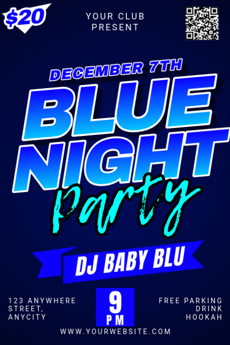 Copy of Purple Gradien Blue Night Party Poster | PosterMyWall