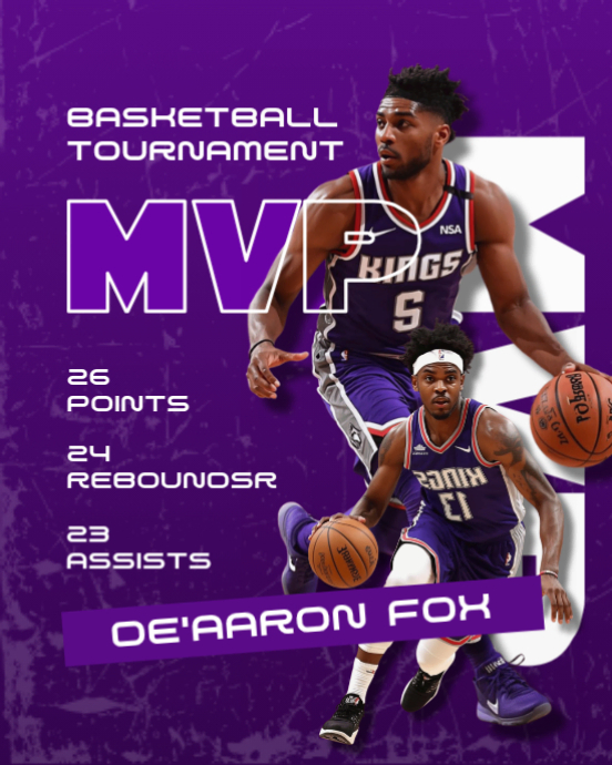 Copy of Purple Gradien Mvp Basketball Instagram Portrait | PosterMyWall