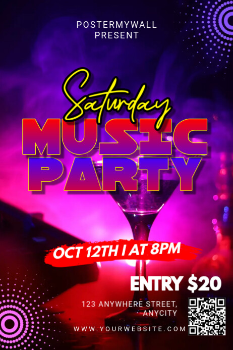 Copy of Purple Gradien Saturday Music Party Poster | PosterMyWall