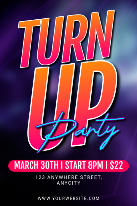 Copy of Purple Gradien Turn Up Party Poster | PosterMyWall