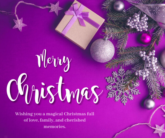 Copy of Purple Gradient Christmas Cards Medium Rectangle | PosterMyWall
