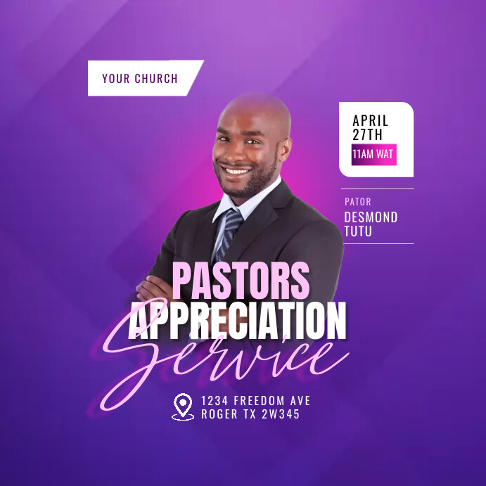 Purple Gradient Church Service Instagram Pos Template | PosterMyWall