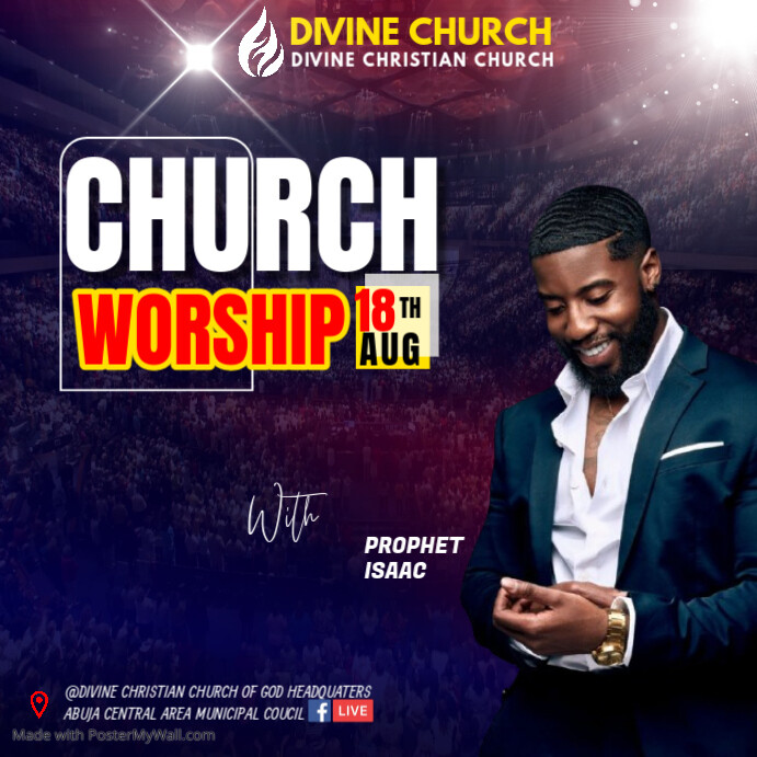 Copy of Purple Gradient Church Service Template Custo | PosterMyWall