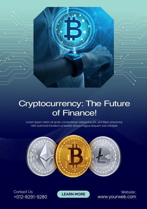 Modèle Purple Gradient Crypto Currency Poster Flyer | PosterMyWall
