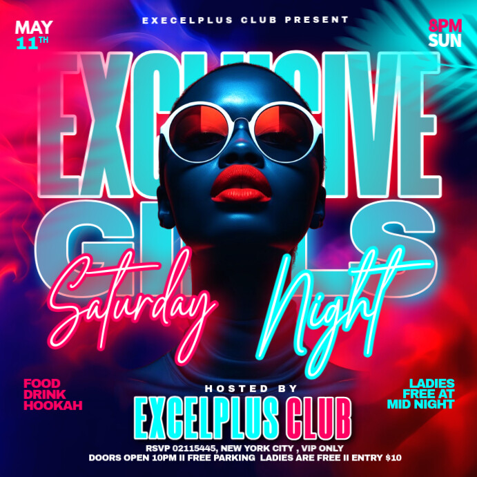 Purple Gradient Exclusive Girls Saturday Night Club Party For Your ...