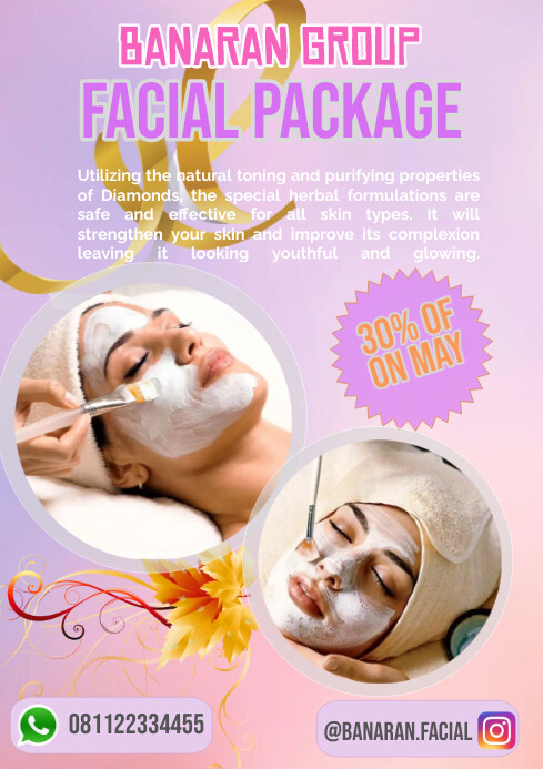 Modello Purple Gradient Facial Women And Salon Poster | PosterMyWall