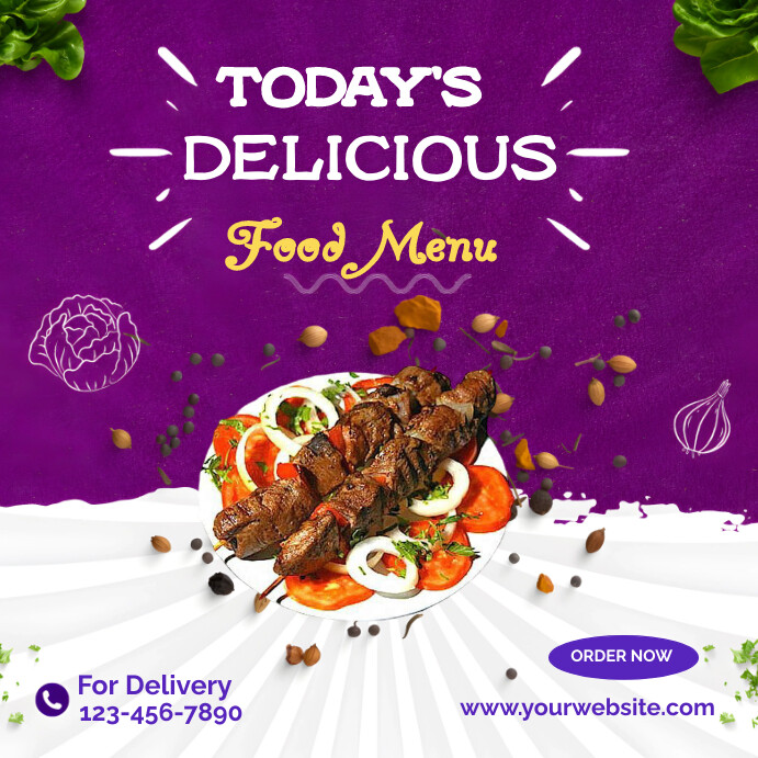 Purple Gradient Fast Food Restaurant Instagr Template | PosterMyWall