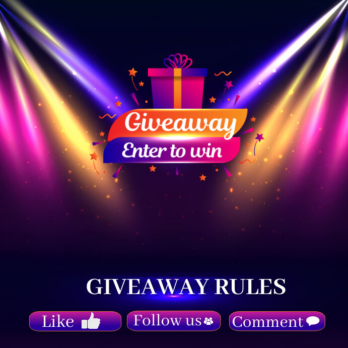 Purple Gradient Giveaway Instagram Post Template | PosterMyWall