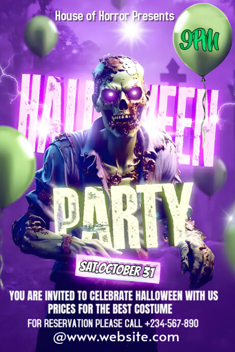 Copy of Purple Gradient Halloween Party Template Poster | PosterMyWall