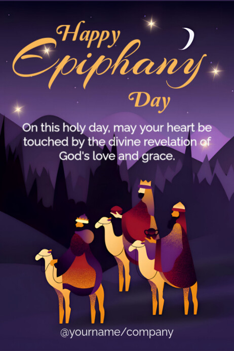 Purple Gradient Happy Epiphany Day Online Greetings Poster Template ...