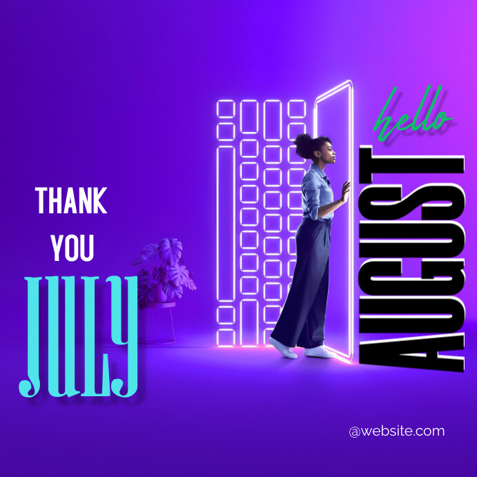 Plantilla de Purple Gradient Happy New Month August Insta | PosterMyWall