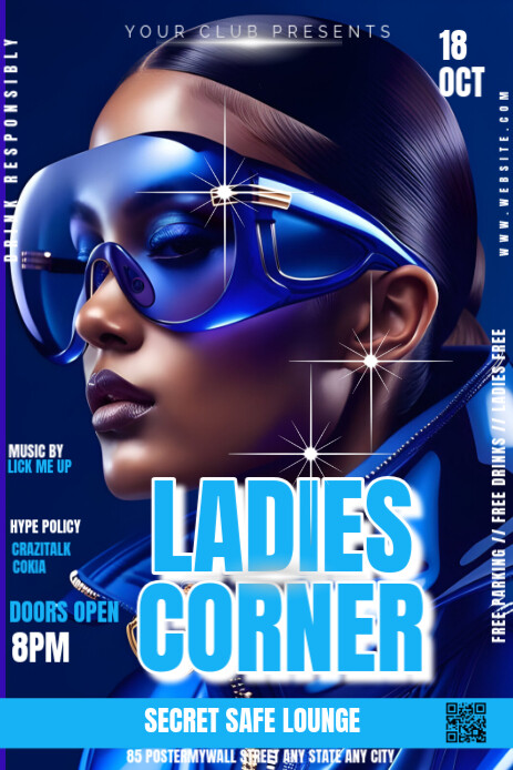 Copy of Purple Gradient Ladies Corner Party Flyer Pi | PosterMyWall
