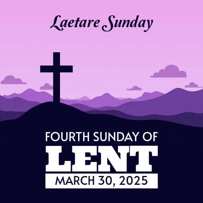 Purple Gradient Laetare Sunday Poster Template 4th Sunday Of Lent Instagram Post | PosterMyWall