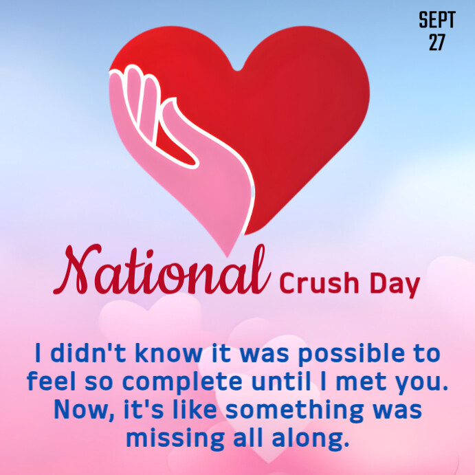 Purple Gradient National Crush Day Instagram Post Template | PosterMyWall