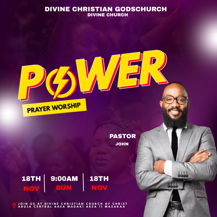 Purple Gradient Prayer Worship Design Instagr Template | PosterMyWall