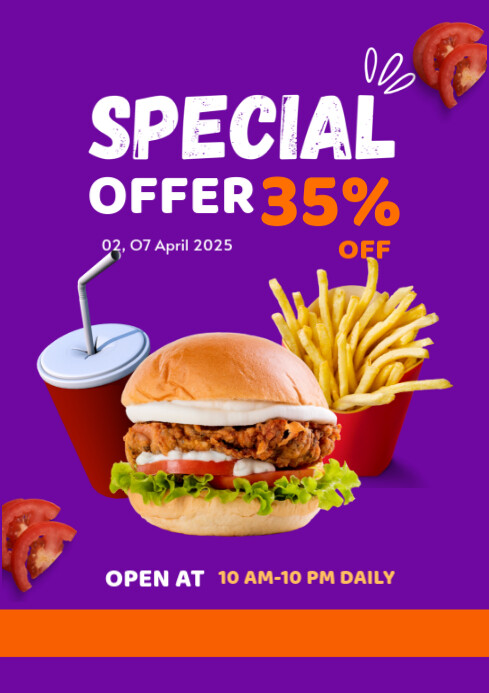 Purple Gradient Sale Offer Poster A4 Template | PosterMyWall