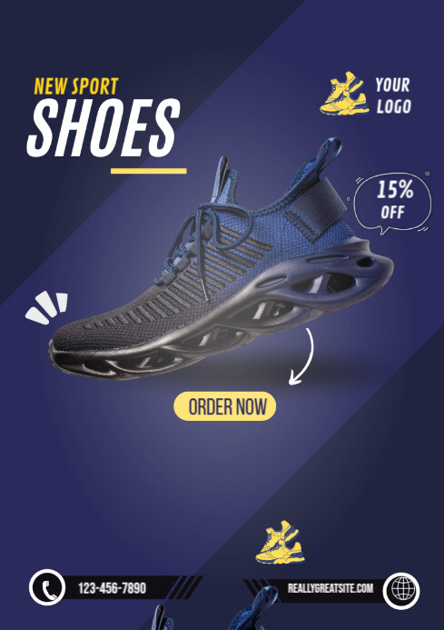 Purple Gradient Shoes Sale Offer Post A4 Template | PosterMyWall