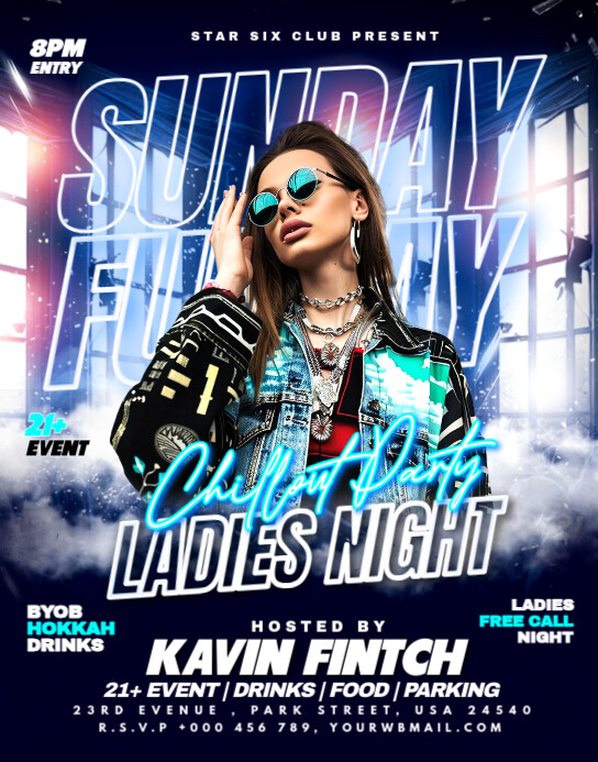 Copy of Purple Gradient Sunday Chill Out Ladies Night Party Poster ...